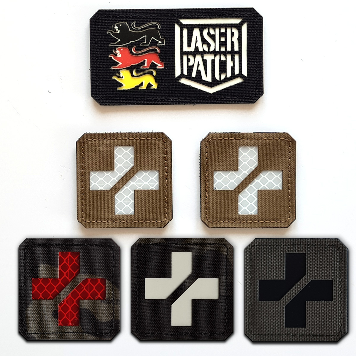 Red Cross Laser Cut Patch with Velcro